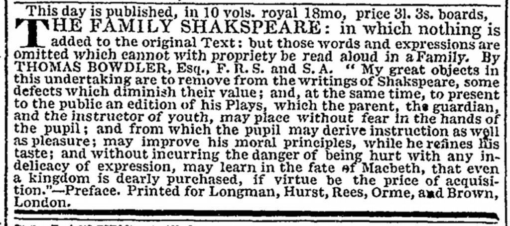 Thomas Bowdler | The First Amendment Encyclopedia