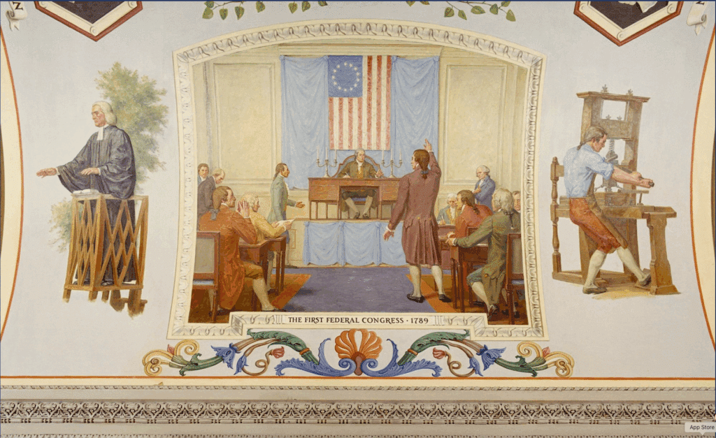 Mural of The First Federal Congress in Capitol Building | The First ...